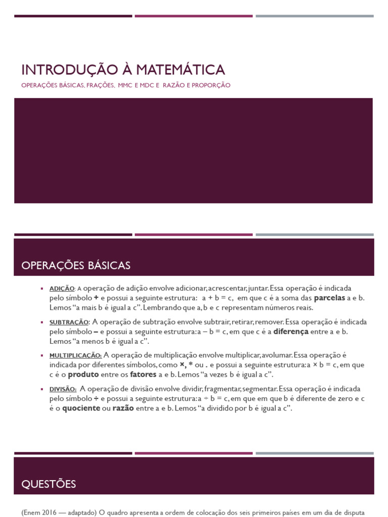 Slide ENEM - Introdução À Matemática | PDF