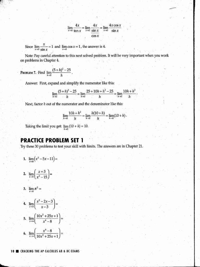 AP Calculus PrincetonReview Problems | PDF | Tangent | Slope