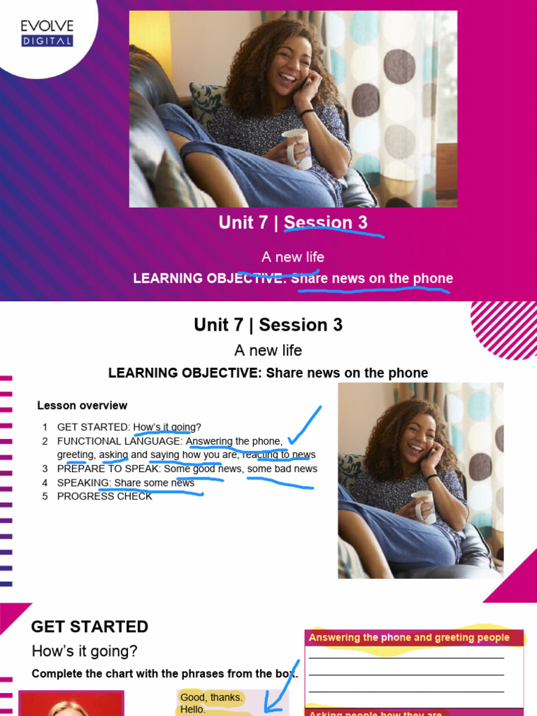 Unit 7 - Session 3: A New Life | PDF | Human Communication