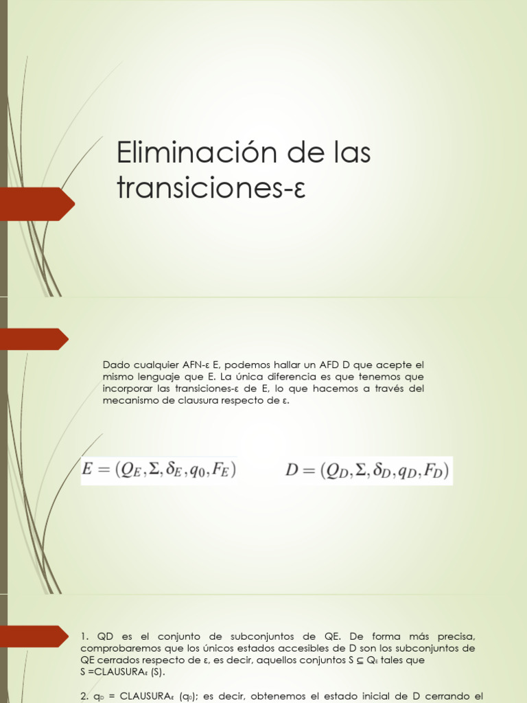 Eliminación de las transiciones-ε | PDF