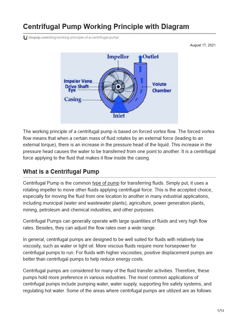 Linquip.com Centrifugal Pump Working Principle With Diagram | PDF ...