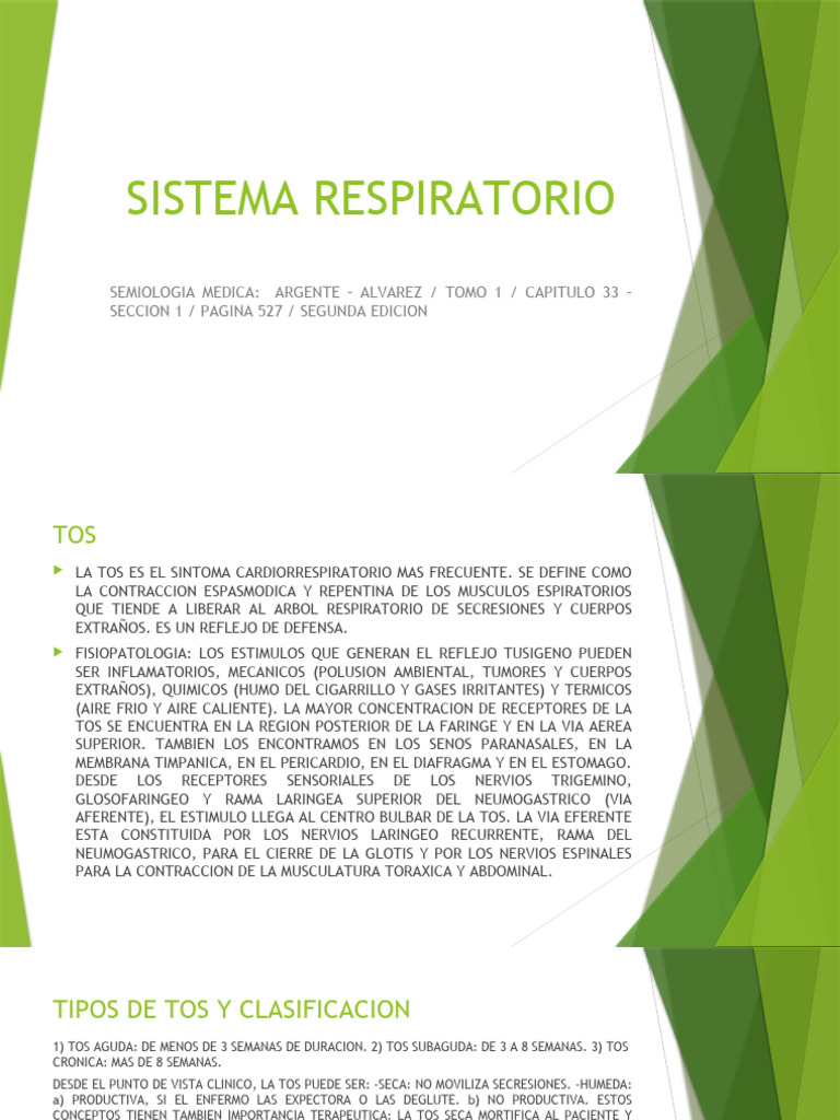 Sistema Respiratorio | PDF | Tos | Sistema respiratorio