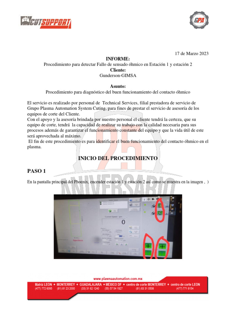 Procedimiento para Detectar Falla de Sensado Ohmico Plasma 5 | PDF ...