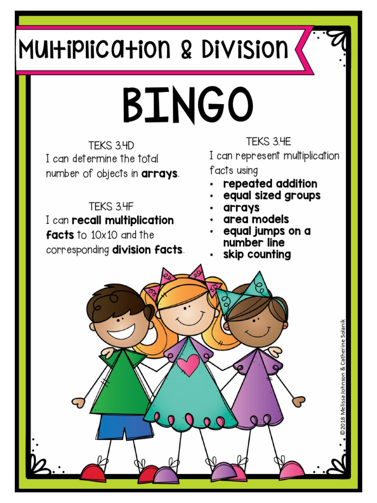 Bingo: Multiplication & Division | PDF | Copyright