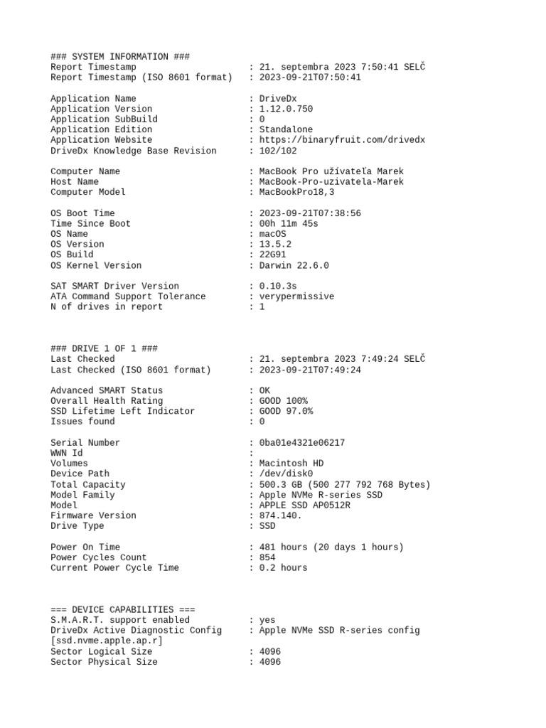 DriveDx Report for Apple SSD AP0512R | PDF | Solid State Drive ...