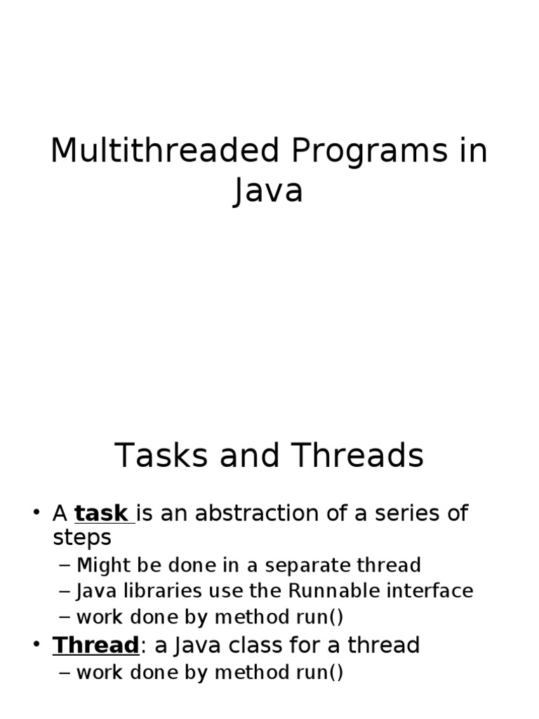 Multithreaded Programs in Java | PDF | Thread (Computing) | Method (Computer Programming)