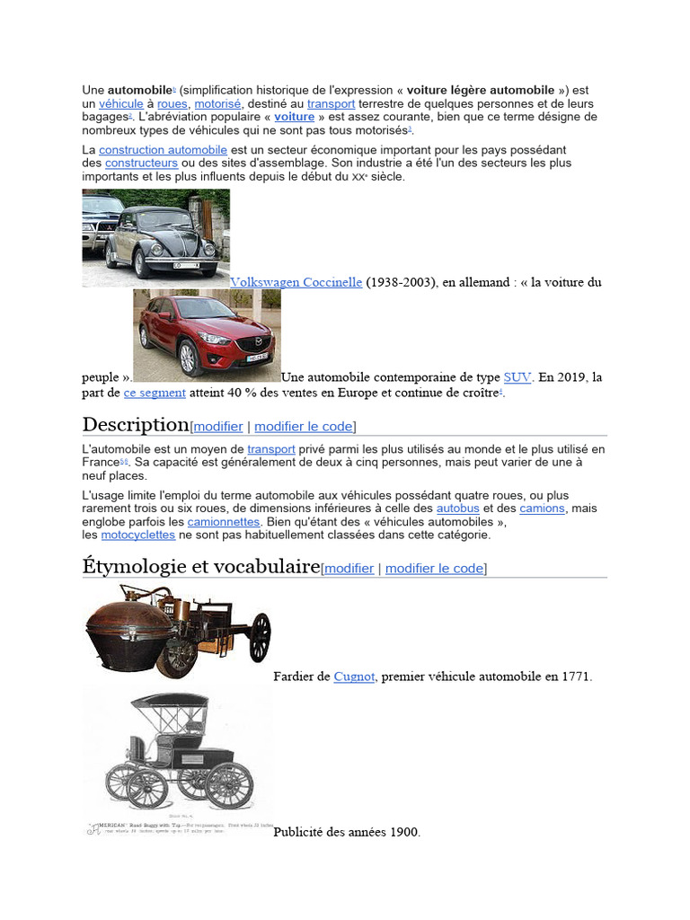 Automobile | PDF | Voitures | Véhicules