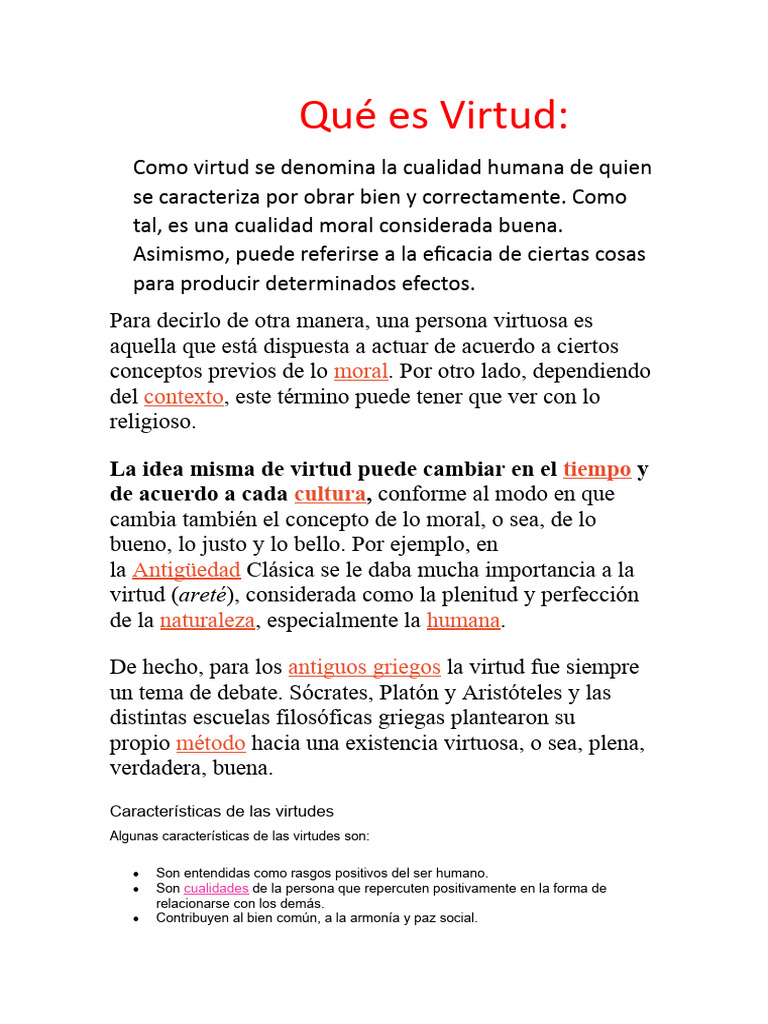 Qué Es Virtud:: Moral Contexto | PDF | Virtud | Moralidad