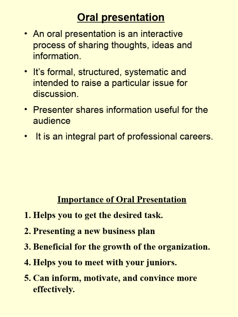 Oral Presentation | PDF | Public Speaking | Conversation