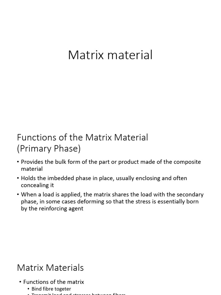 Matrix Material | PDF | Composite Material | Fiberglass