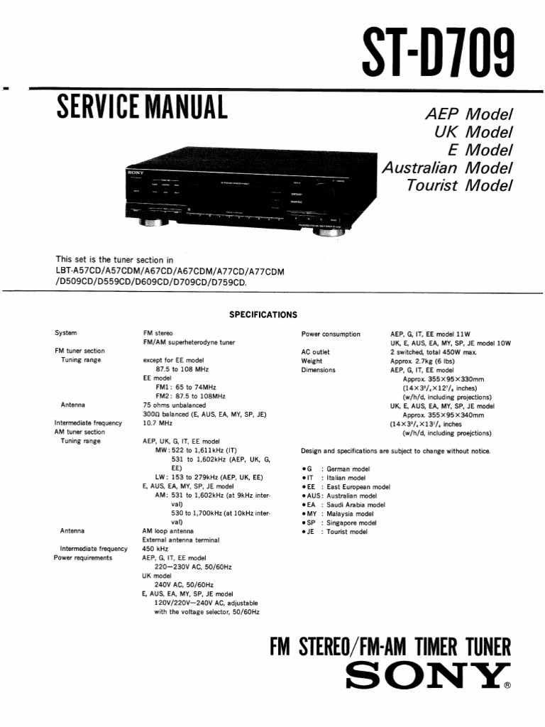 Sony st-d709 SM | PDF