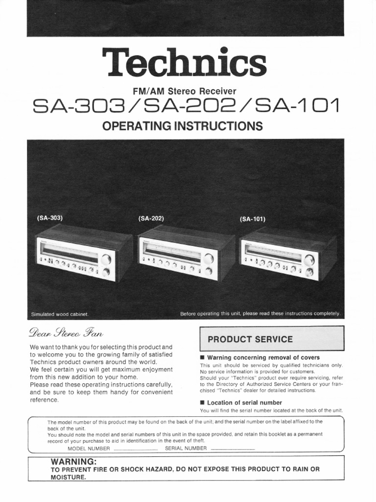 Technics SA 202 User ID12707 | PDF | Science & Mathematics