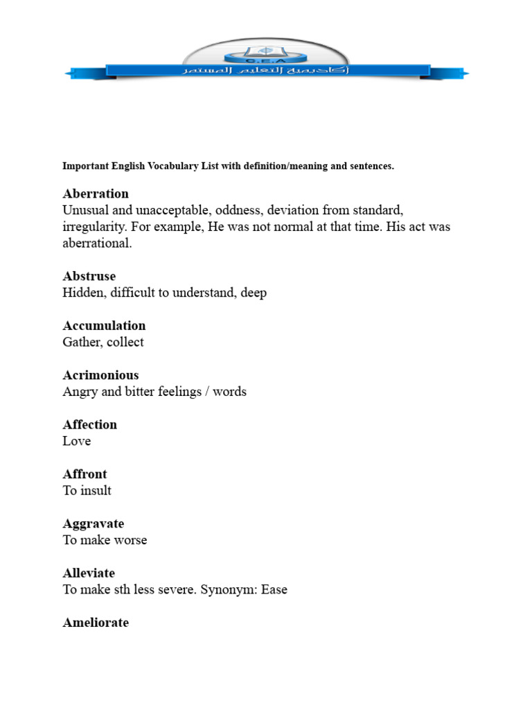 English Vocabulary GAT | PDF | Chicken | Mare