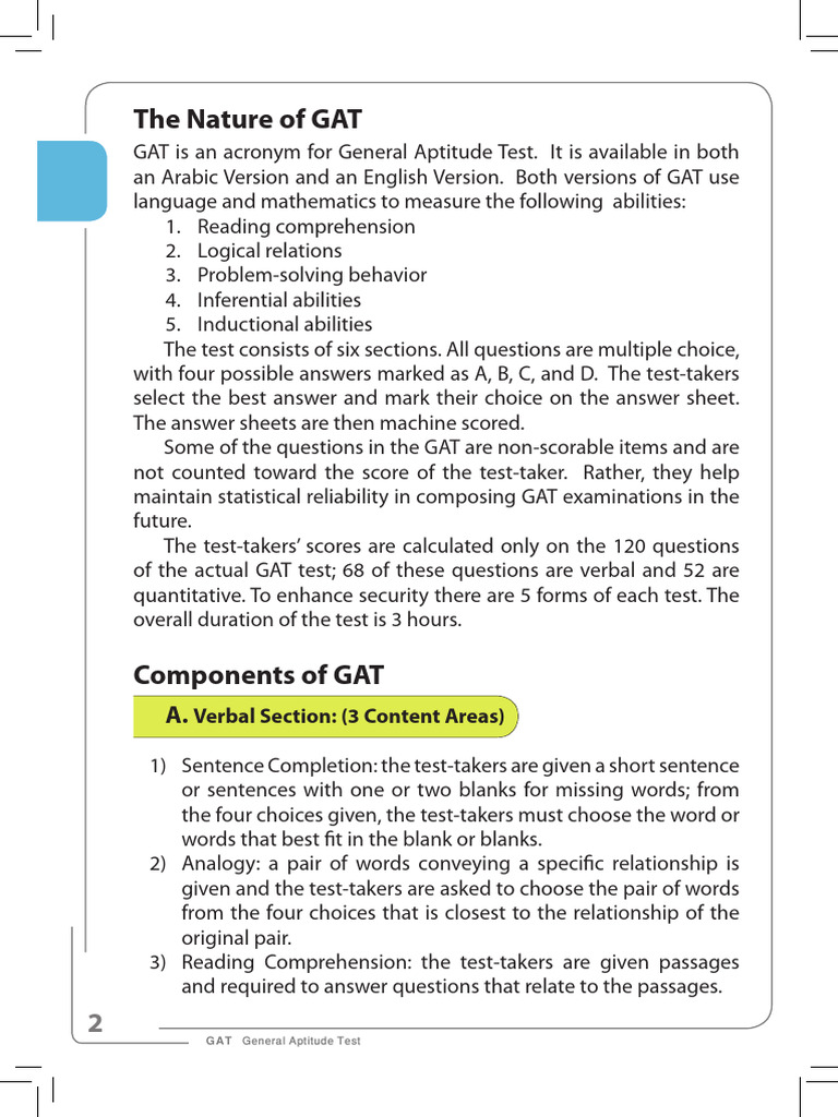 GAT Math Questions | PDF