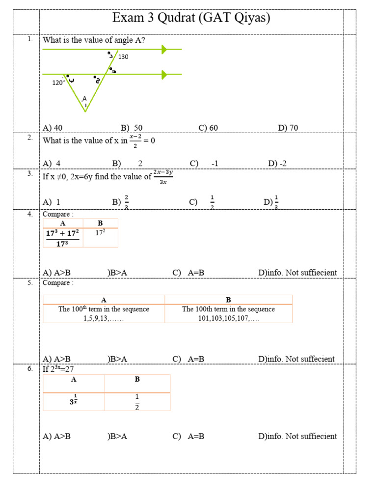GAT Exam 3 | PDF | Teaching Methods & Materials