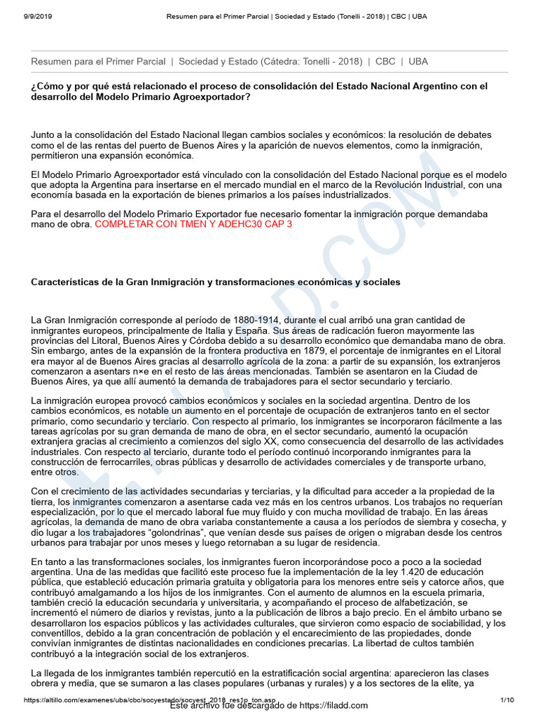 Resumen para El Primer Parcial - Sociedad y Estado Tonelli - 2018 - CBC ... Resumen para El Primer Parcial - Sociedad y Estado Tonelli - 2018 - CBC ...
