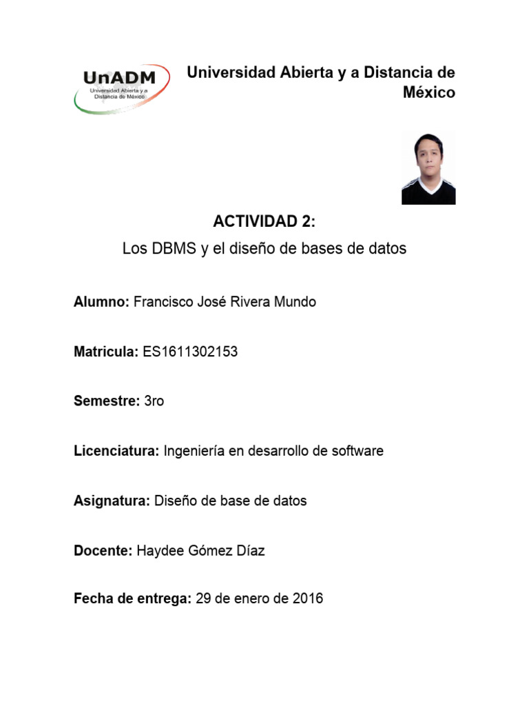 DDBD U1 A2 FRRM | PDF | Bases de datos | Mi sql