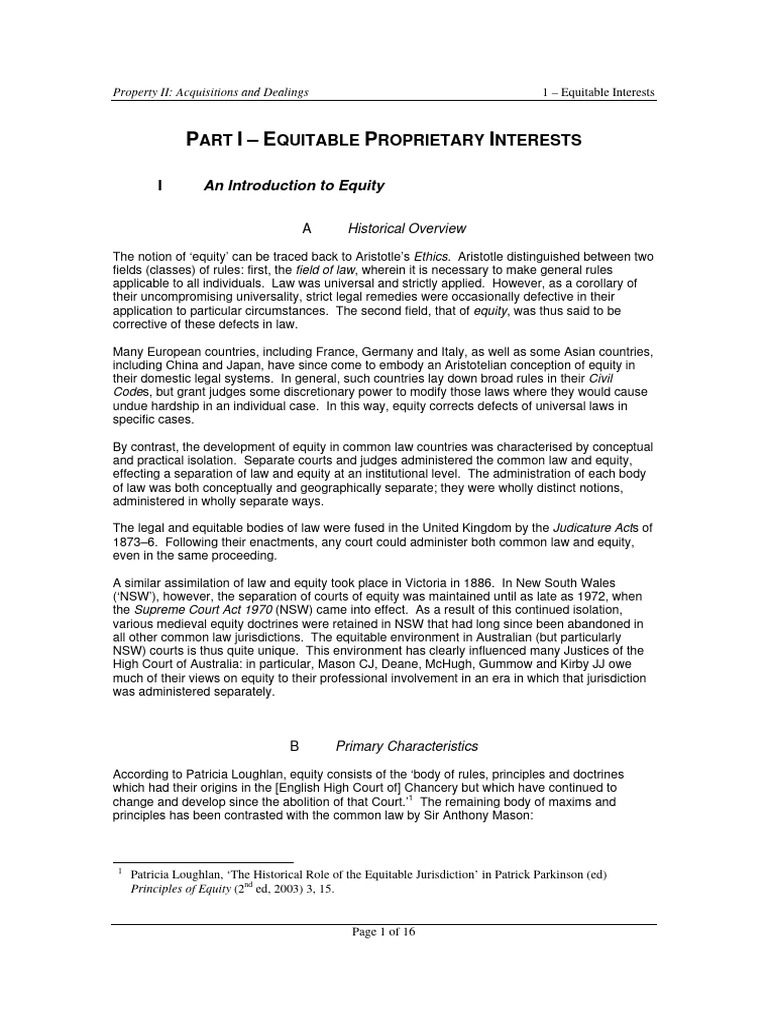 01 Equitable Interests | PDF | Equity (Law) | Mortgage Law