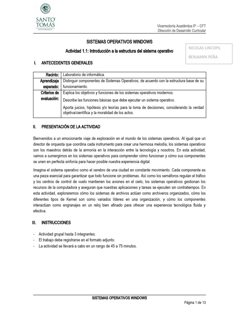 Sistema Operativo | PDF | Sistema operativo | Archivo de computadora