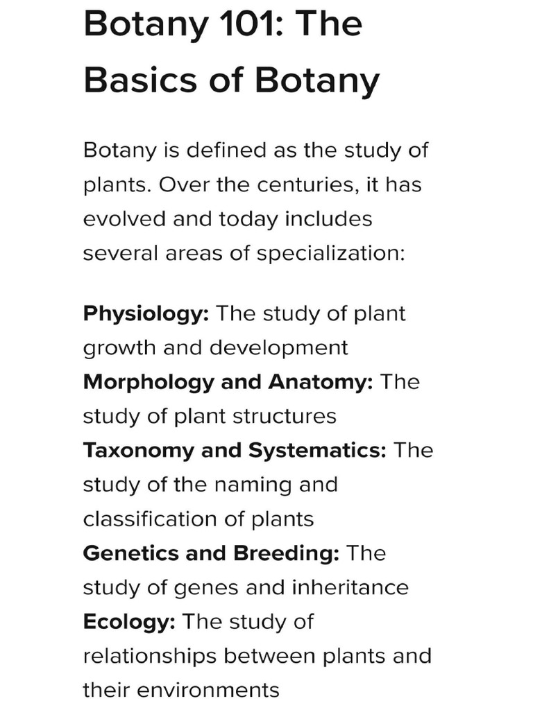 Botany Basics 101! | PDF