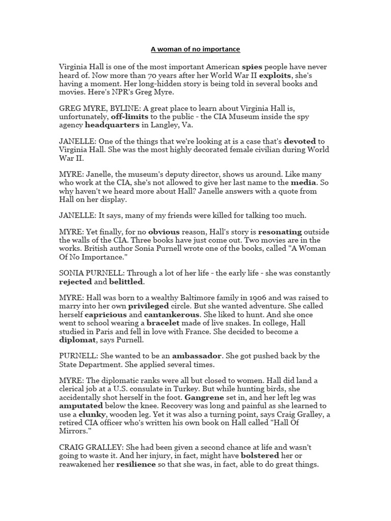 A Woman of No Importance | PDF | Espionage