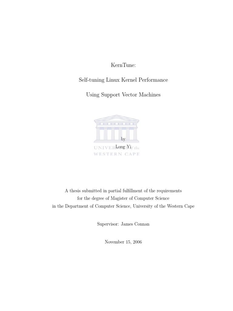 Kerntune: Self-Tuning Linux Kernel Performance Using Support Vector ...