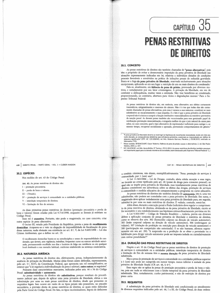 Penas Restritivas De Direitos Pena De Multa Masson Pdf