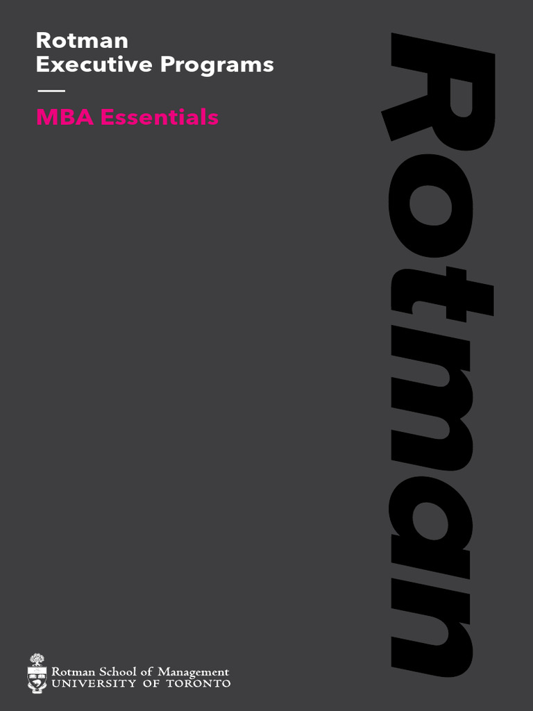 Brochure Rotman MBA Essentials 16-08-2022 V15 | PDF | Marketing | Educational Technology