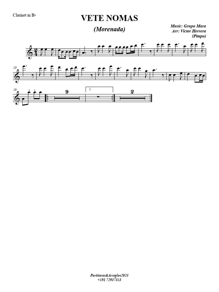 Vete Nomas - Morenada (Pimpo) | PDF