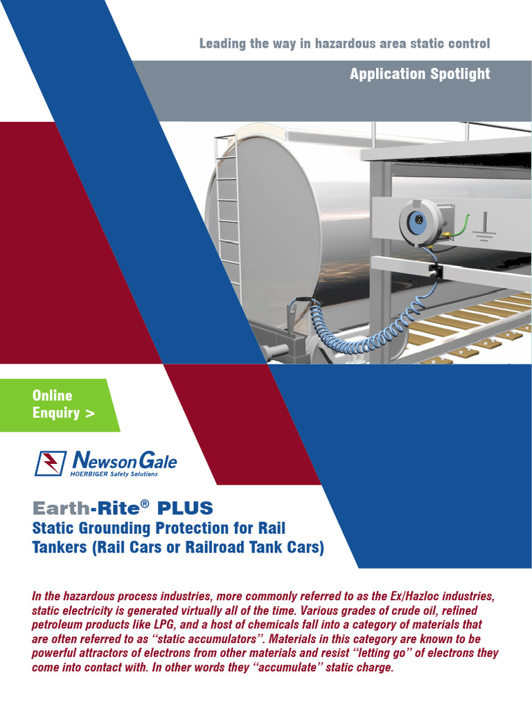 Static Earthing Protection For Rail Tankers | PDF | Electrostatic ...