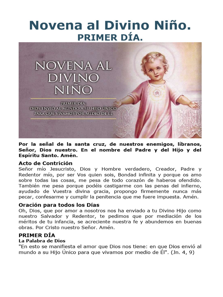 Novena al Divino Niño: Día 1 | PDF | Religión y espiritualidad