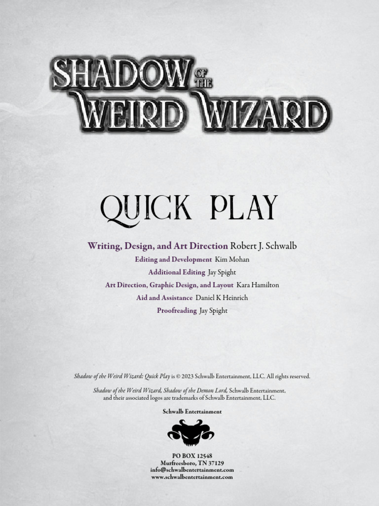 Weird Wizard Quick Play - Digital | PDF | Noise | Magician (Fantasy)