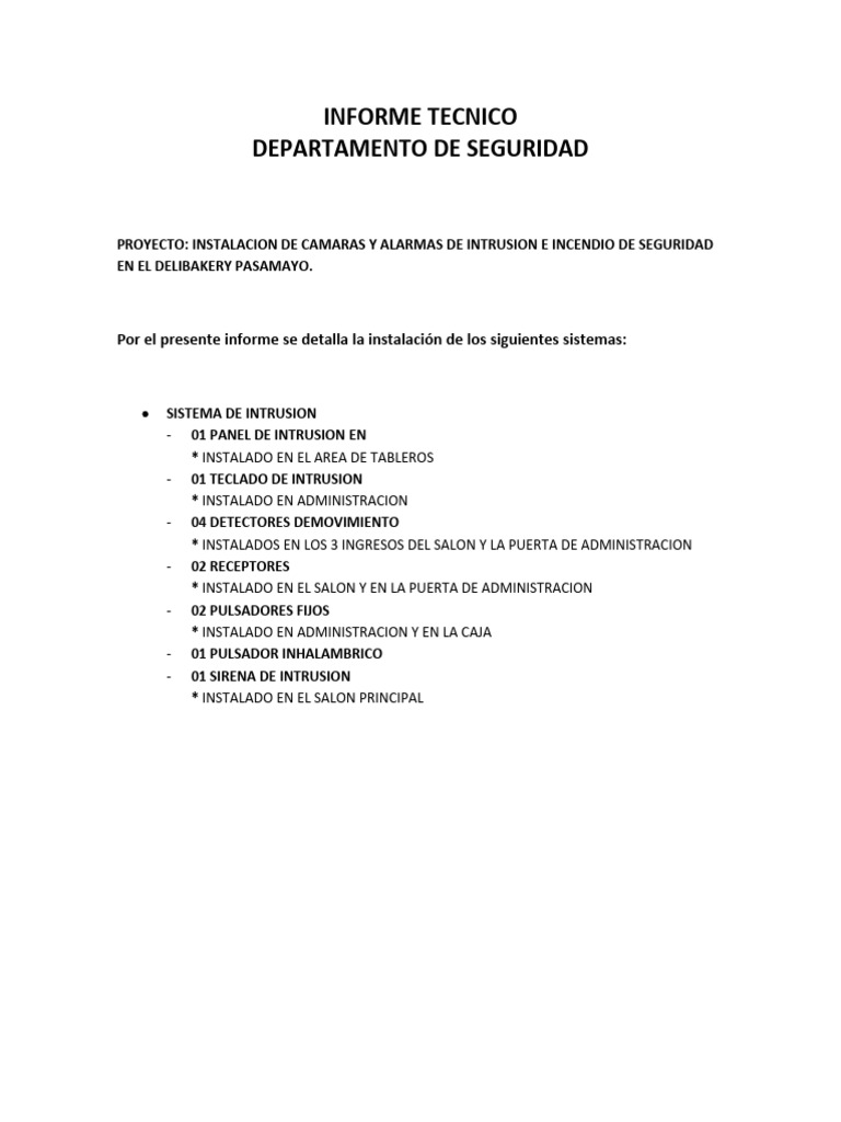 Informe Tecnico | PDF