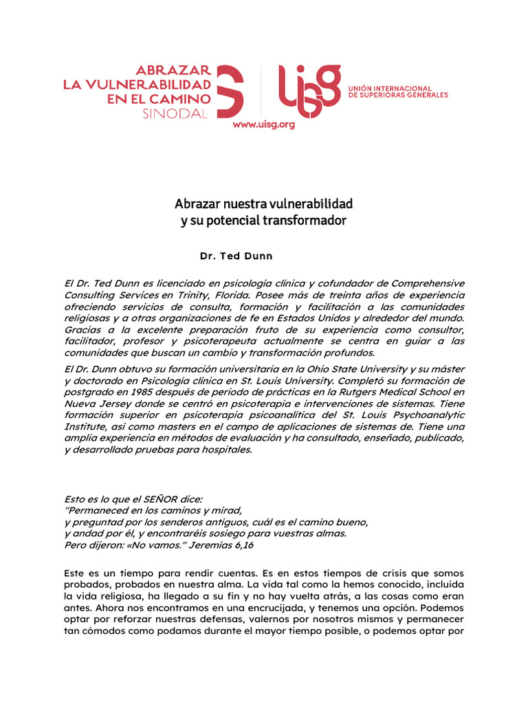 DUNN Embracing Vulnerability Conference SPA2 | PDF | Vida | Amor