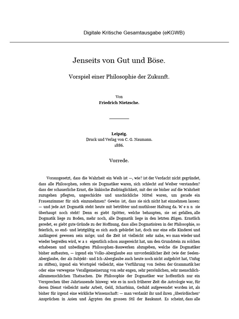 Jenseits Von Gut Und Böse | PDF Jenseits Von Gut Und Böse | PDF