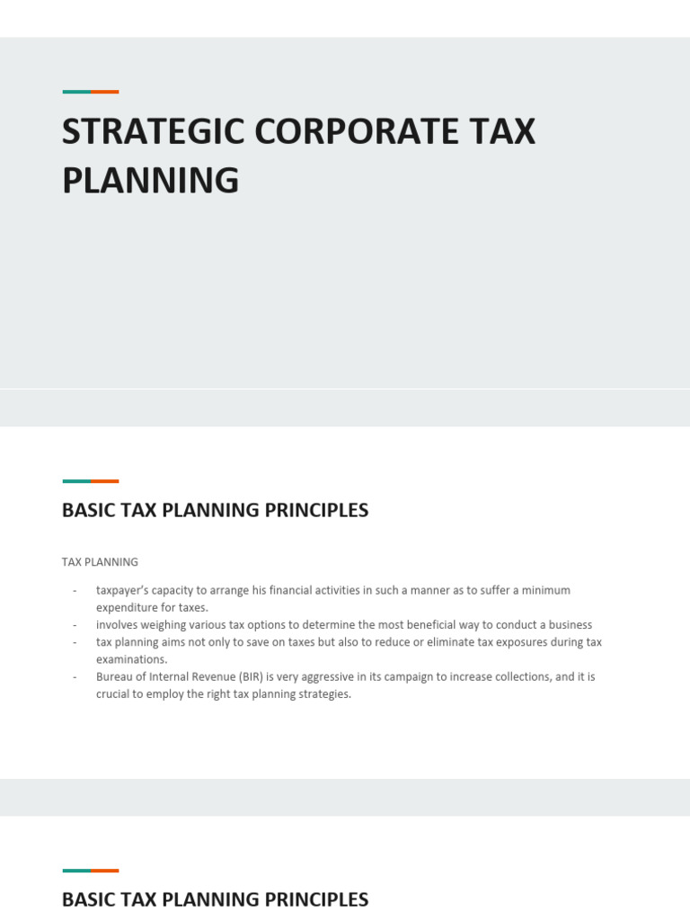 STRATEGIC20TAX20PLANNING | PDF | Taxes | Tax Avoidance