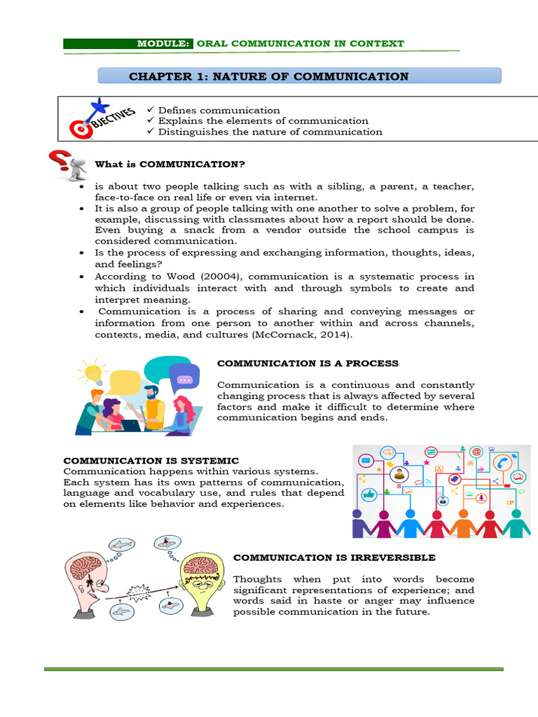 Chapter 1 - Nature of Communication | PDF | Communication | Information