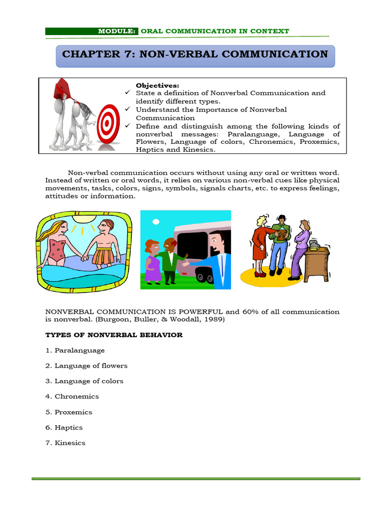Chapter 7 - Non Verbal Communication | PDF | Communication | Nonverbal ...