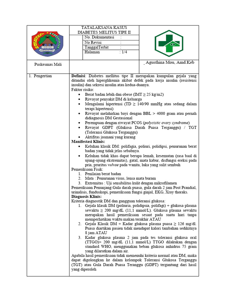 SOP DM Tipe II | PDF | Kesehatan Holistik