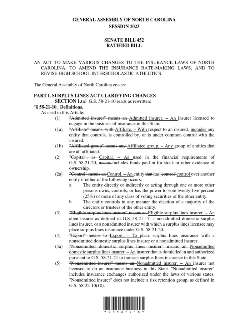 General Assembly of North Carolina SESSION 2023 | PDF