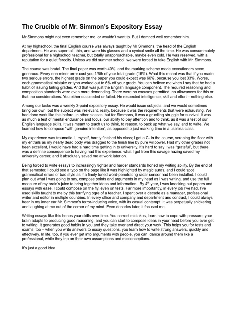 Expository Essay | PDF | English Language | Verb