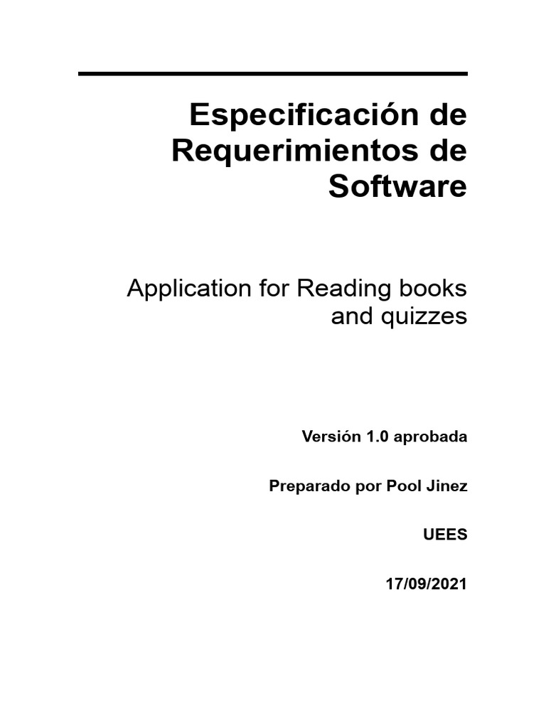 Especificación de Requerimientos de Software | PDF | Software de la ...