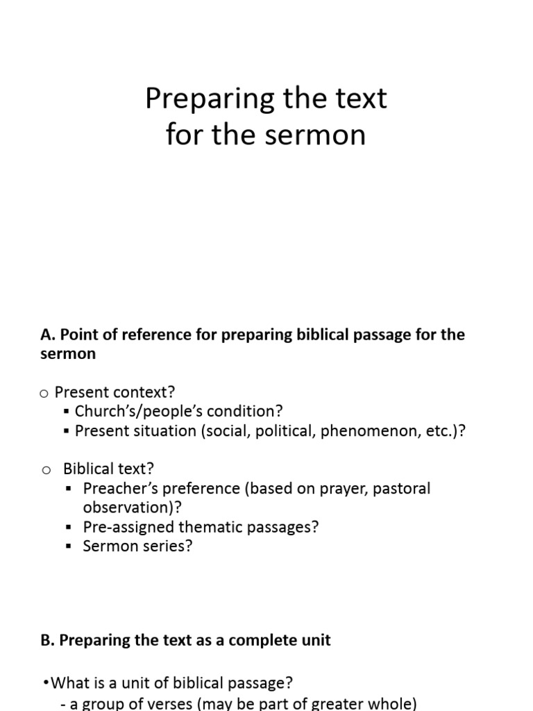 Sermon Text Preparation Guide | PDF