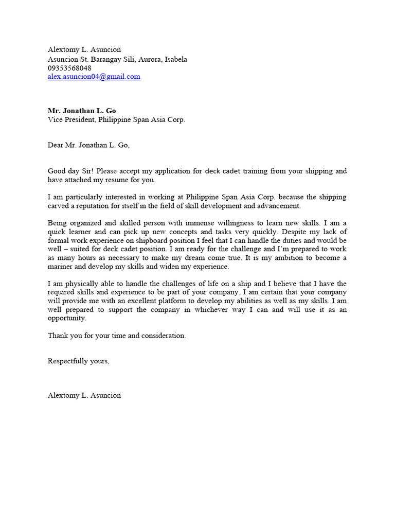 Application Letter | PDF | Business | Self-Improvement