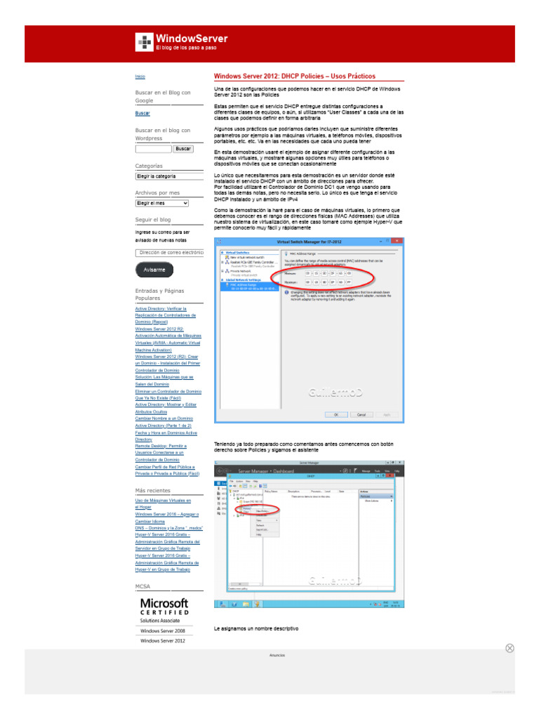 Windows Server 2012 DHCP Policies Usos Prcticos | PDF | Máquina virtual ...