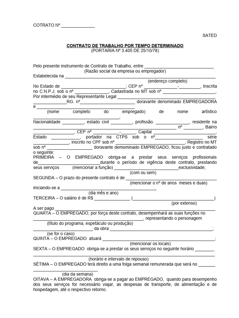 Contratos Por Tempo Determinado | PDF | Salário
