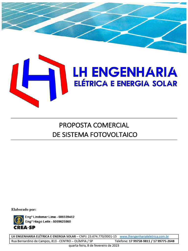 Proposta Comercial 260kwh | PDF | Painel solar | Fotovoltaica