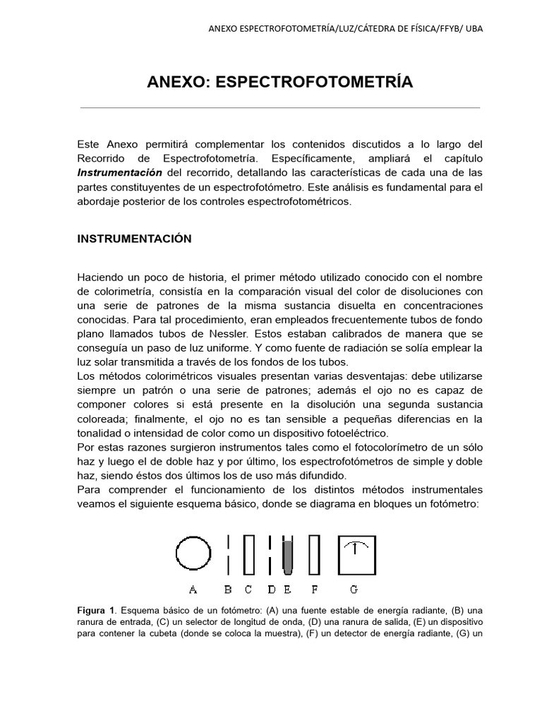 Anexo Espectrofotometría 2022 Pdf Ligero Filtro óptico