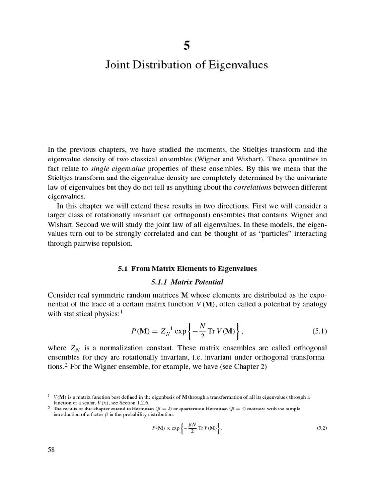05.5 PP 58 82 Joint Distribution of Eigenvalues | PDF | Eigenvalues And Eigenvectors | Matrix ...