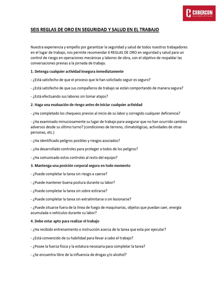 Las 6 Reglas de Oro | PDF